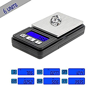 Fuzion Ultra Mini Scale, 1000g x 0.1g Digital Pocket Scale, Grams and Oz 6 Units, Gram Scale with LCD Display, Tare, Battery Included