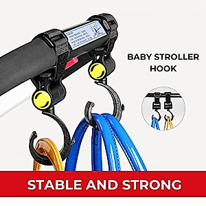 2Pcs Stroller Hook, Baby Stroller Hooks for Diaper Bags, Multi Purpose Hooks for Grocery Shopping Bags,Useful for Jogging, Walking, Great for Walker or Wheelchair Organizer.