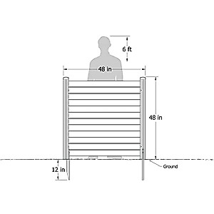 Enclo Privacy Screens ZP19014 No Dig Premium Full-Coverage White Vinyl Privacy Fence Screen Kit, 48" W x 48" H, Perfect to Enclose Trash Bins and A/C Units (2-Panels)