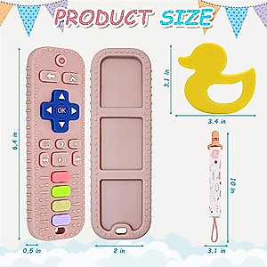 2 PCS Baby Teething Toys, Baby Teethers Set for 0-6, 3-6 Months & 6-12 Months, Remote Control Shape Teether, Duck Shape Teether, Baby Chew Toys Set, Baby Essentials, Infant Toys, Gift for Mum-to-Be