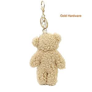 Zitokin Bear Plush Keychain Toys for Kids with Purple Heart 5" Inch Stuffed Teddy Plushie Backpack Purse Pendant Gift for Girls (B-Brown-Heart)