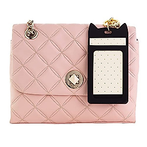 Kate Spade New York ID Badge Clip Key Chain, Silicone Keychain Accessory, Black Cat