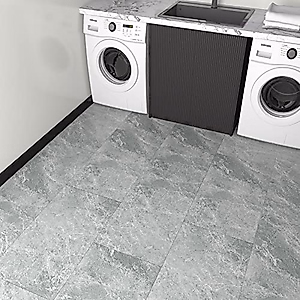 Decotalk Peel and Stick Grey 12"x24" Vinyl Plank Flooring, 3pcs per Roll, Waterproof, Easy to Install