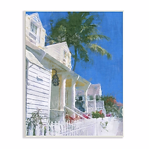 Stupell Industries Palm Tree Looming White Summer Villa Cottage, Design by Noah Bay
