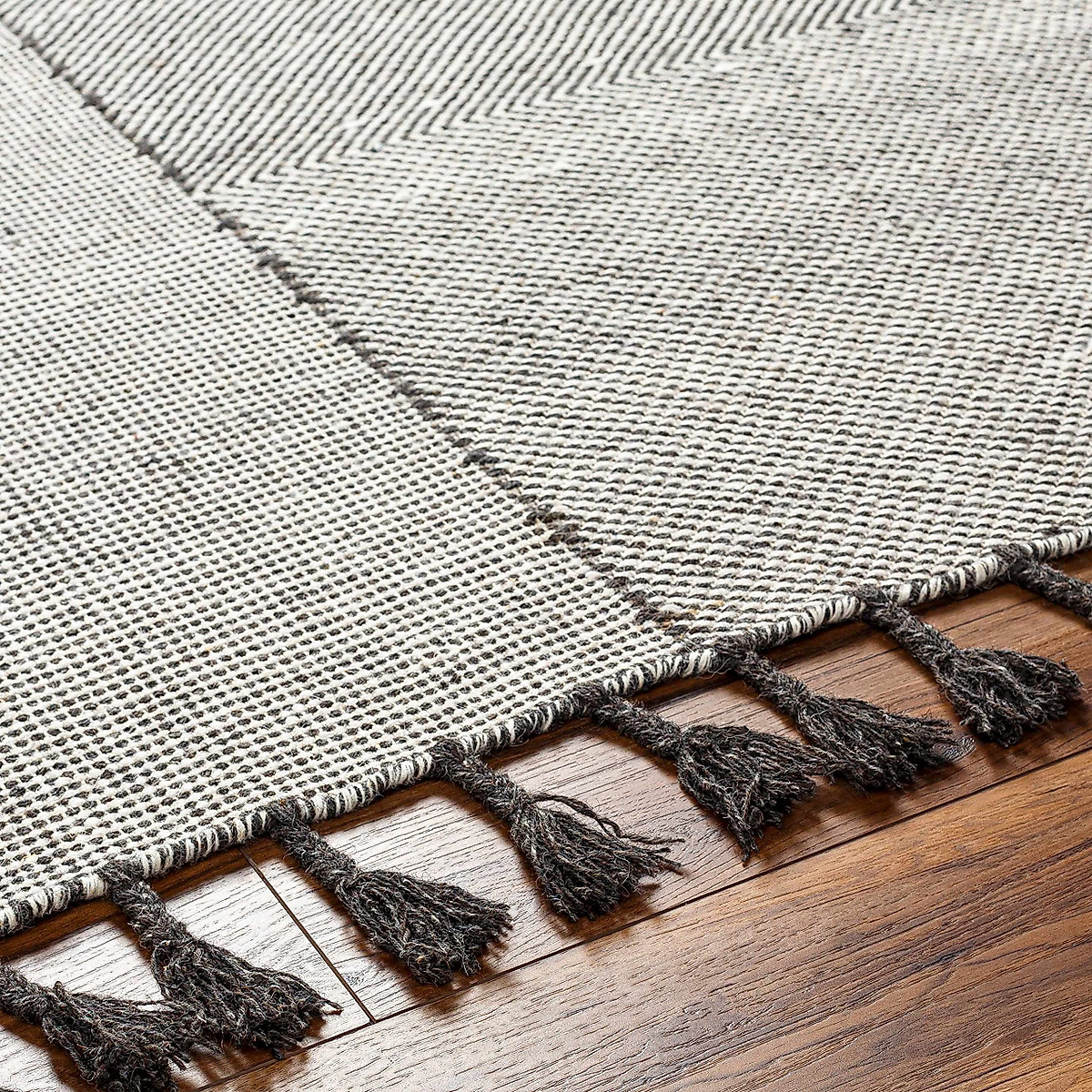 Hauteloom Abhay Wool Living Room, Bedroom Area Rug - Bohemian, Transitional - Light Gray, Taupe, Multi Brown - 8' x 10'