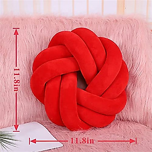 Togtlafil Creative Knot Throw Pillow Soft Round Braided Cushion Sofa Bedroom Garden Decor Gift,Yellow 12in