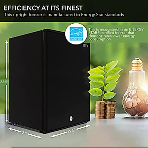 Whynter CUF-301BK 3.0 Cubic feet Energy Star Upright Freezer with Lock Black Bundle with 2 YR CPS Enhanced Protection Pack