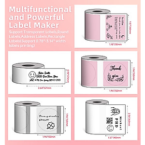 M220 Label Maker, Phomemo Label Printer, 3 Inch Bluetooth Thermal Sticker Maker Machine for Home,Office,School,Barcode Printer for Address,Mailing,Box,Cup,Compatible with Phone & PC,with 3 Rolls Label