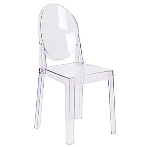 Flash Furniture Revna 4 Pack Revna Ghost Chair with Oval Back in Revna Transparent Crystal
