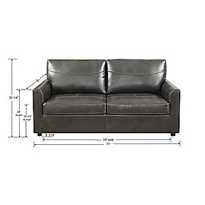Emerald Home Slumber Contemporary Sleeper Sofa, Full, Charcoal Gray