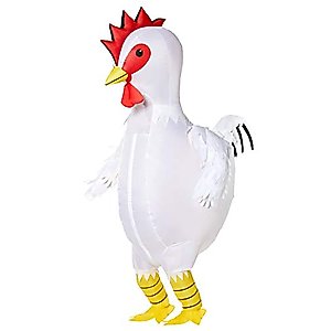 Spirit Halloween Adult Inflatable Chicken Costume | Funny Halloween Costume | Fan-Operated Outfit | Chicken Cosplay
