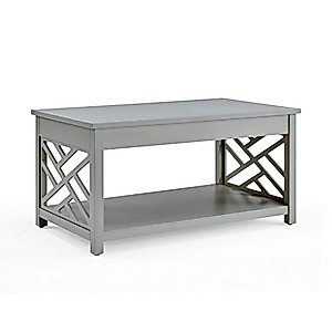 Alaterre Furniture Coventry 36" W Wood Coffee Table, Gray