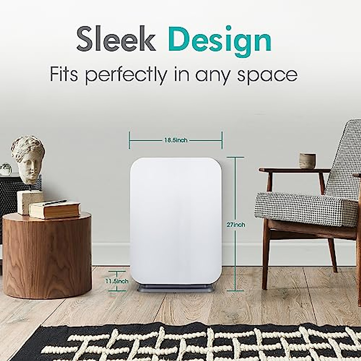 Alen BreatheSmart 75i Quiet Large Room HEPA Air Purifier, Medical Grade Filtration, 99.9% Particle Removal, Pet-Friendly, Smart Home Essential, Allergies, Odor & Smoke, Long Filter Life, White
