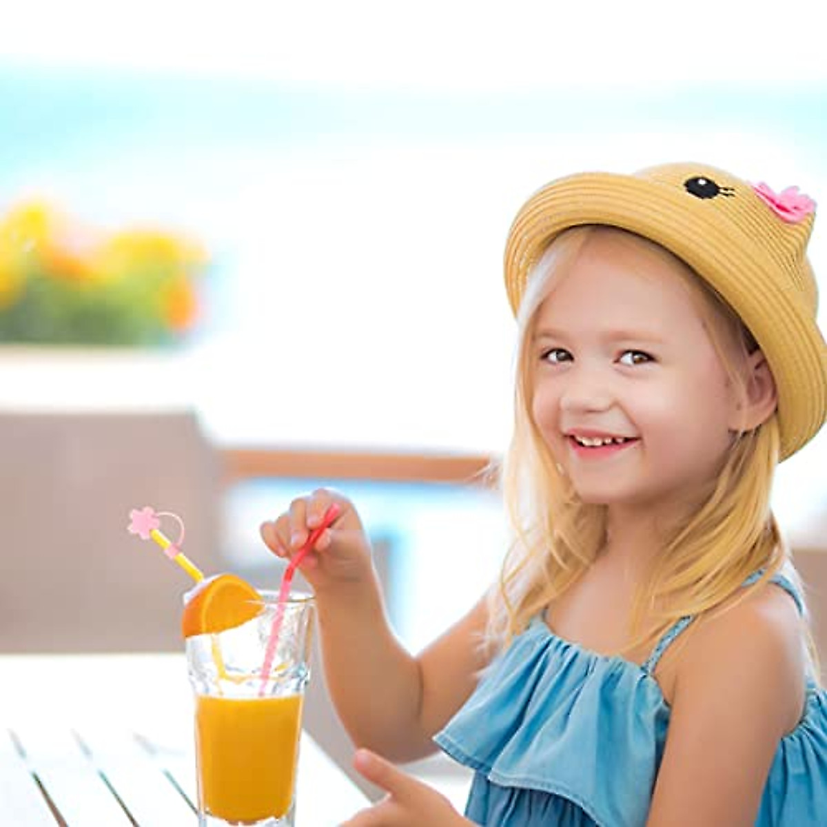 Hemoton Straw Tips 8pcs Straw Tips Cover Reusable Cute Drinking Straw Caps Silicone Straw Protectors Plugs for Milk Tea Beverage Jumbo Mugs Water Bottle Tip Silicone Straw Tips (Random Style)