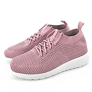 YESKIS Tennis Shoes Size 2 Girl Big Kids Running Sneakers Kid Breathable Lightweight Lace Up Athletic Shoe Pink