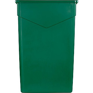 CFS 34202309 TrimLine Polyethylene Waste Container, 23 Gallon Capacity, 20" Length x 11" Width x 29.88" Height, Green (Case of 4)
