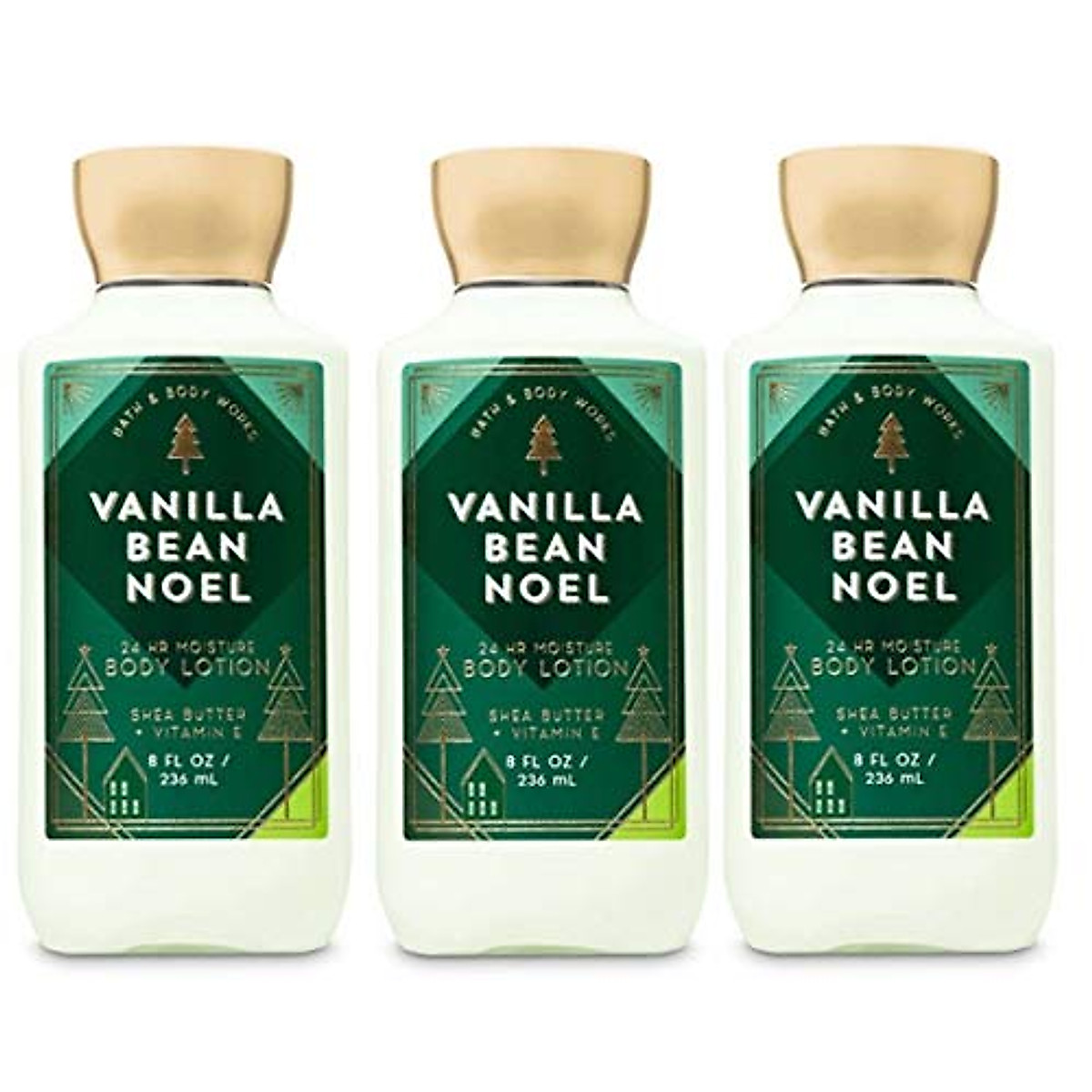 Bath and Body Works Vanilla Bean Noel Body Lotion Value Pack - Set of 3 Body Lotion - Full Size