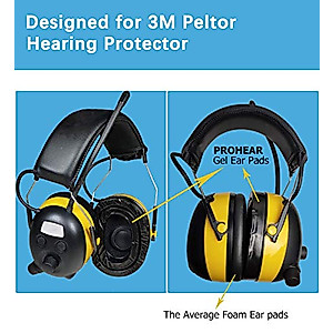 PROHEAR Gel Ear Pads Compatible with Peltor Sport RangeGuard TAC100 300 500 Earmuffs, Comfortable Replacement Gel Ear Cups