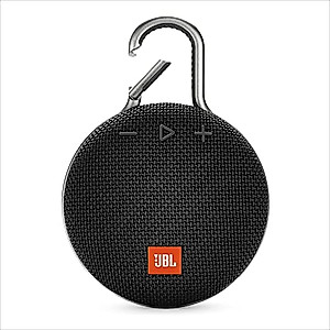 JBL Clip 3, Black - Waterproof, Durable & Portable Bluetooth Speaker - Up to 10 Hours of Play - Includes Noise-Cancelling Speakerphone & Wireless Streaming