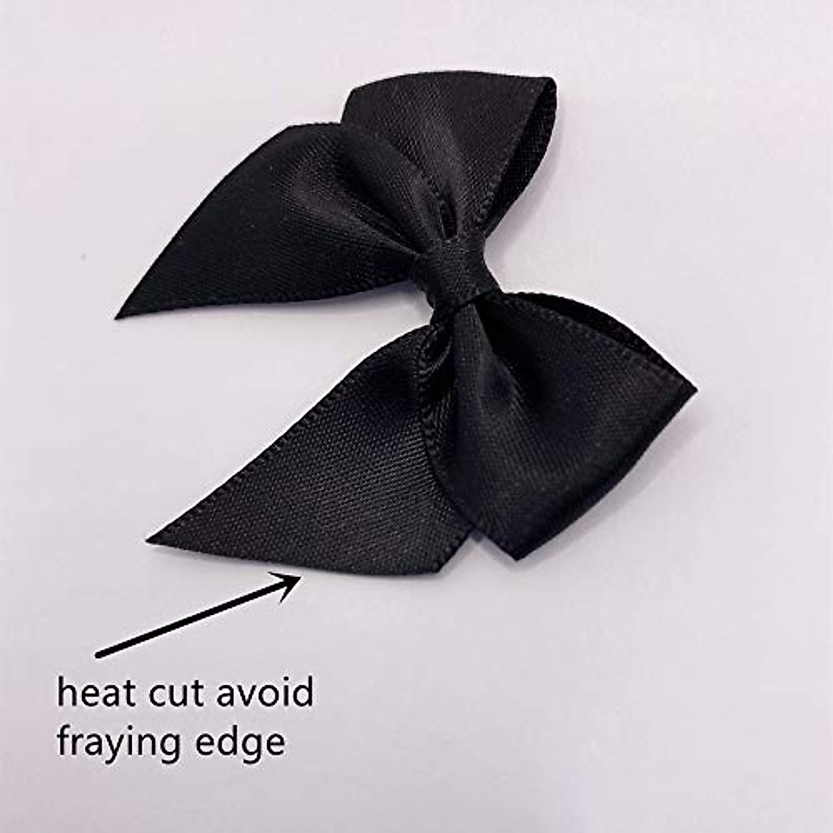 Briefix 25 Pieces Mini Satin Ribbon Bows with Removable Sticky Gel Pads (Black)