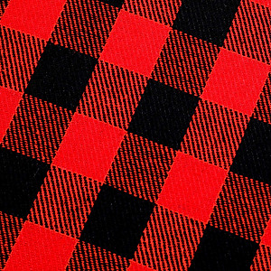 Tatuo Buffalo Plaid Fabric 56 x 36 Inch Christmas Plaid Cotton Fabric Checkered Buffalo Fabric by The Yard Precut Patchwork Sewing Fabric for DIY Craft Sewing Home Christmas Decoration(Red-Black)