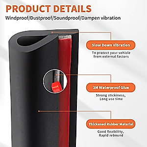 40 Feet Rubber Edge Trim Seal Strip, BISOTHAI Self-Adhesive Rubber U Channel Weather Stripping for Car Doors, Hatches, and Glass, Steel Plates, Easy Cut to Size with Tailor Scissors(Black)