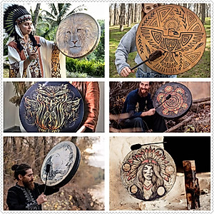 Festival Drum Decoration Percussion Musical Instrument Drum Tree of Life Drum Owl Mosaic Celtic Bird Drum Elf Deer Drum Beauty Drum (Mosaic Drum)