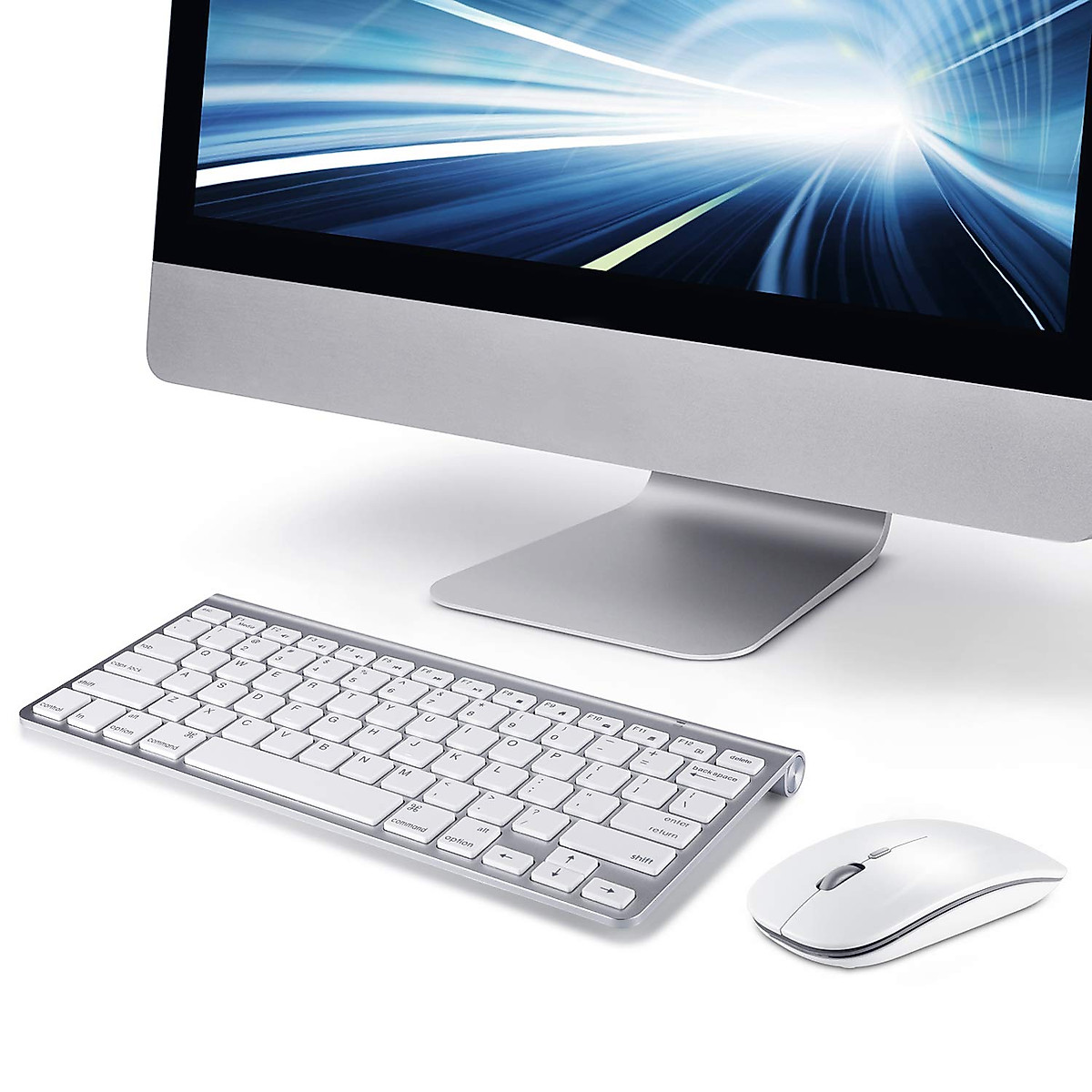 Wireless Keyboard and Mouse Compatible with Imac Macbook Windows Computer and Android Tablets