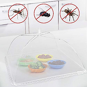 Mesh Food Covers Outdoor Masonda Pop-Up Food Tents(6 Pack) for Picnics/Grill/Party Outside Food Umbrella 100% Protection from Flies Reusable and Collapsible Net Cover 17×17 Inch
