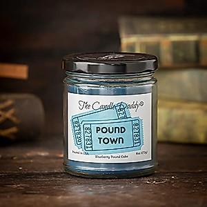 Two Tickets to Pound Town - Blueberry Pound Cake Scented - Funny 6 OZ JAR Candle- 40 Hour Burn TIME