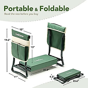 OasisSpace Folding Garden Kneeler and Seat (Green)
