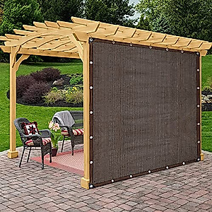 Abrotain Outdoor Shade Fabric Sun Shade Cloth 9'9"x9'9" Brown Privacy Screen Shade Sail Garden, Pergola, Deck, Canopy, Backyard Patio Sunshade