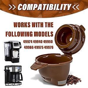 Single Serving Ground Coffee Brew Filter/Holder Basket for Hamilton beach flexbrew replacement parts 49957 49974 49976 49979 49957 49954 49947 49940 49950 49966 49968 Reusable coffee filter Brown (2)