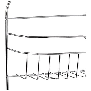 Kenney Rust-Resistant Heavy Duty 3-Tier Large Hanging Shower Caddy with Suction Cups and Four Razor Holders, Chrome