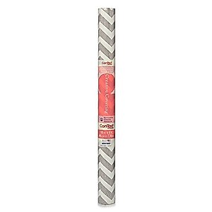 Con-Tact Brand Creative Covering Self-Adhesive Vinyl Drawer and Shelf Liner, 18" x 9', Texture Chevron Gray