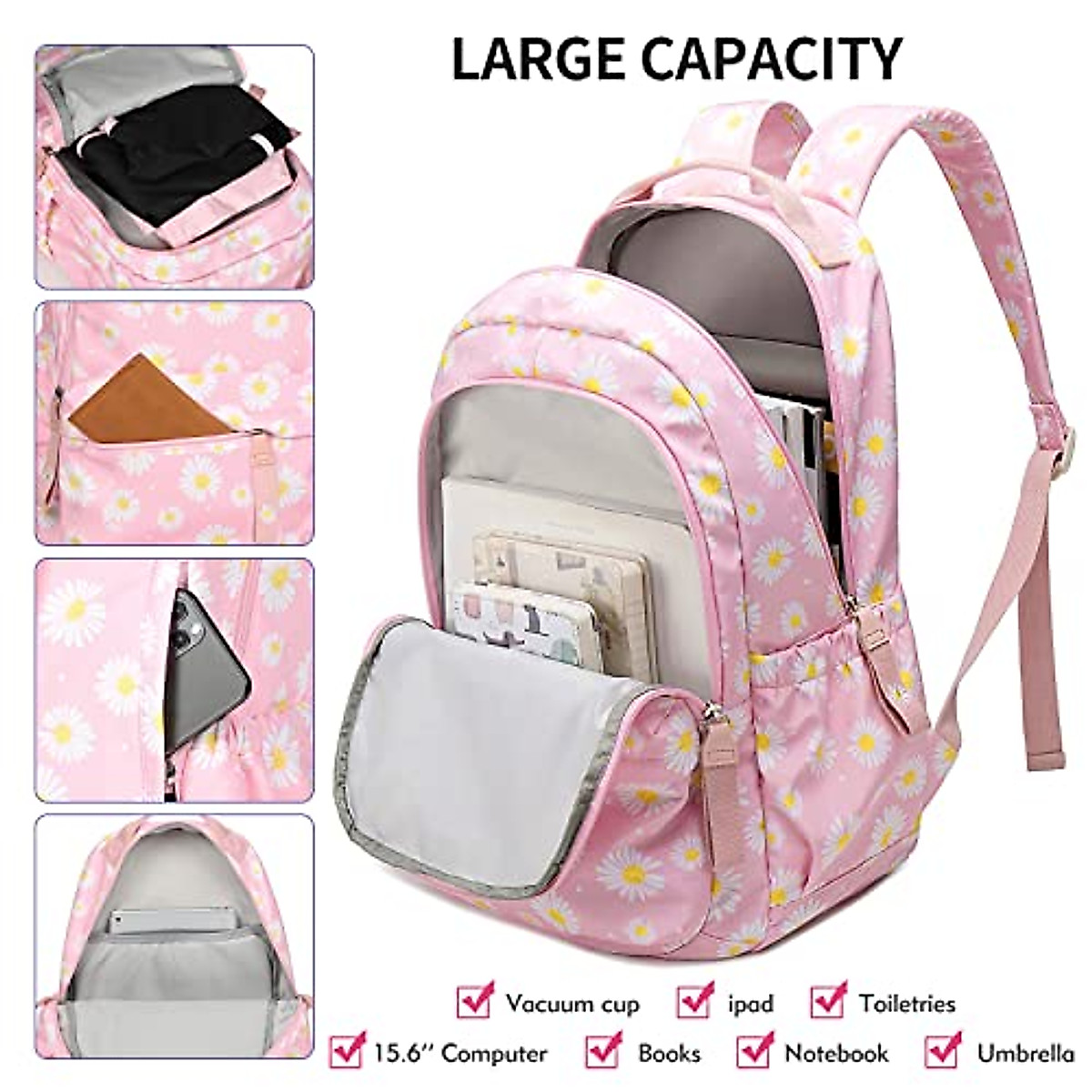 Fitmyfavo Backpack for Girls Elementary Middle School Bookbag Travel Daypacks for Teens Students Durable Laptop Bags