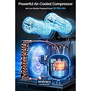 Leacco Commercial Slushie Machine, Frozen Drink Margarita Machine Smoothie Slushy Maker Stainless Steel 110V