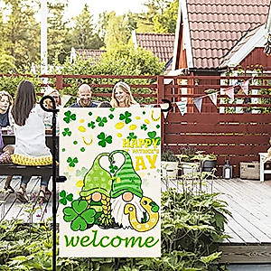 St Patrick's Day Garden Flag Welcome Garden Yard Flag Irish Decor Holiday Garden Flags Spring Home Decor Double Sided Rustic Farmland Yard Lawn House Decorative Banners 12.6 x 18.5 inch