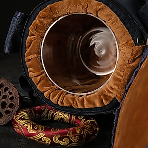 KEMNGO 6 Inch F Note Handheld Clear Crystal Singing Bowl, Handle Quartz Singing Bowl with Carry Case and Suede Mallet (Size : F Note)