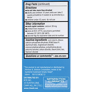 Rite Aid Nighttime Sleep Aid Diphenhydramine HCI 25 mg, 100 Mini Caplets | Non-Habit Forming Sleep Supplement | Best Sleep Aid for Insomnia | Insomnia Relief and Anxiety Relief Items Natural Sleep Aid