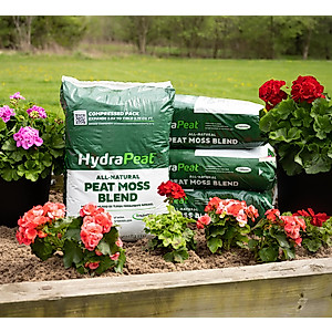 HydraPeat Peat Moss (Large) - 2.75 Cu Ft of All-Natural Reduced Peat Blend Soil Media - 1.1 Compressed Pack Size