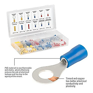 WORKPRO Crimping Tool Kit, Ratcheting Insulated Terminal Crimper for 22 to 10 AWG Wire, Crimping Pliers with 100 Pieces Terminal Connectors