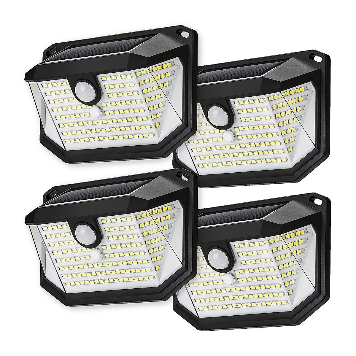 LSTBMPP Solar Lights Outdoor, [178 LED/4 Pack] Solar Motion Lights, 3 Working Modes Solar Powered Lights with 270°Wide Angle IP65 Waterproof Solar Security Wall Lights for Garden Patio Yard