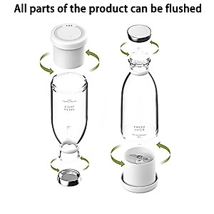 Personal Size Blender, Portable Blender, Mini Home Wireless Charging Student Blender, Four Blades Personal Size Blender Travel Bottle for with sponge cleaning brush (Pink)