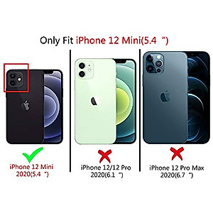 Ownest Compatible for iPhone 12 Mini Case 5.4 Inch for Clear Flowers Pattern Frosted PC Back 3D Floral Girls Woman and Soft TPU Shockproof Protective Silicone Slim Case for iPhone 12 Mini-Purple