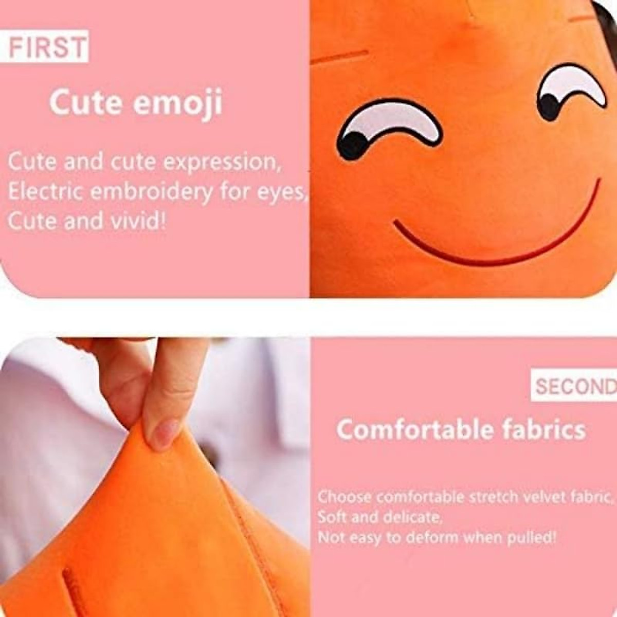 XIZHI 27.5" Carrot Hugging Pillow Kids Pillows Plush Cute Expression Stuffed Doll Toy (Cute)