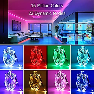 KEELIXIN 65.6ft LED Lights for Bedroom,LED Strip Light,Music Sync,LED Light Strip,RGB LED Strip Lights with APP & Remote Control,Luces LED para Cuarto,Bluetooth LED Lights for Room,Home Decoration