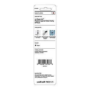 uni-ball Vision Elite Rollerball Pens Bold Point, 0.8mm, Black, 2 Pack