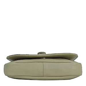 Anna by Anuschka Hand Painted Women’s Genuine Leather - Flap Crossbody - Butterfly Garden Taupe