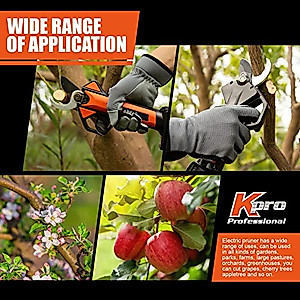 Kebtek Electric Pruning Shears Professional Cordless Pruning Shears for Gardening Battery Operated Pruning Shears with 2 PCS Rechargeable Battery 5000 Cut Single Charge 30mm (1.2") Cutting Diameter